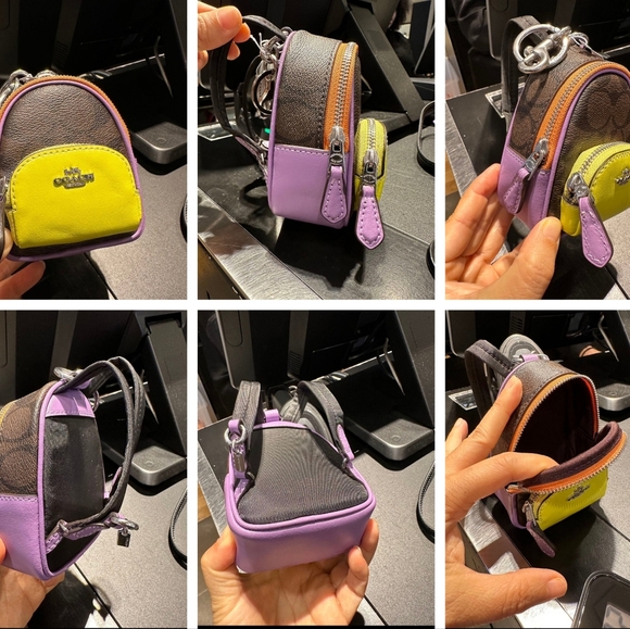 Coach | Bags | Nwt Coach Mini Court Backpack Bag Charm In Signature ...